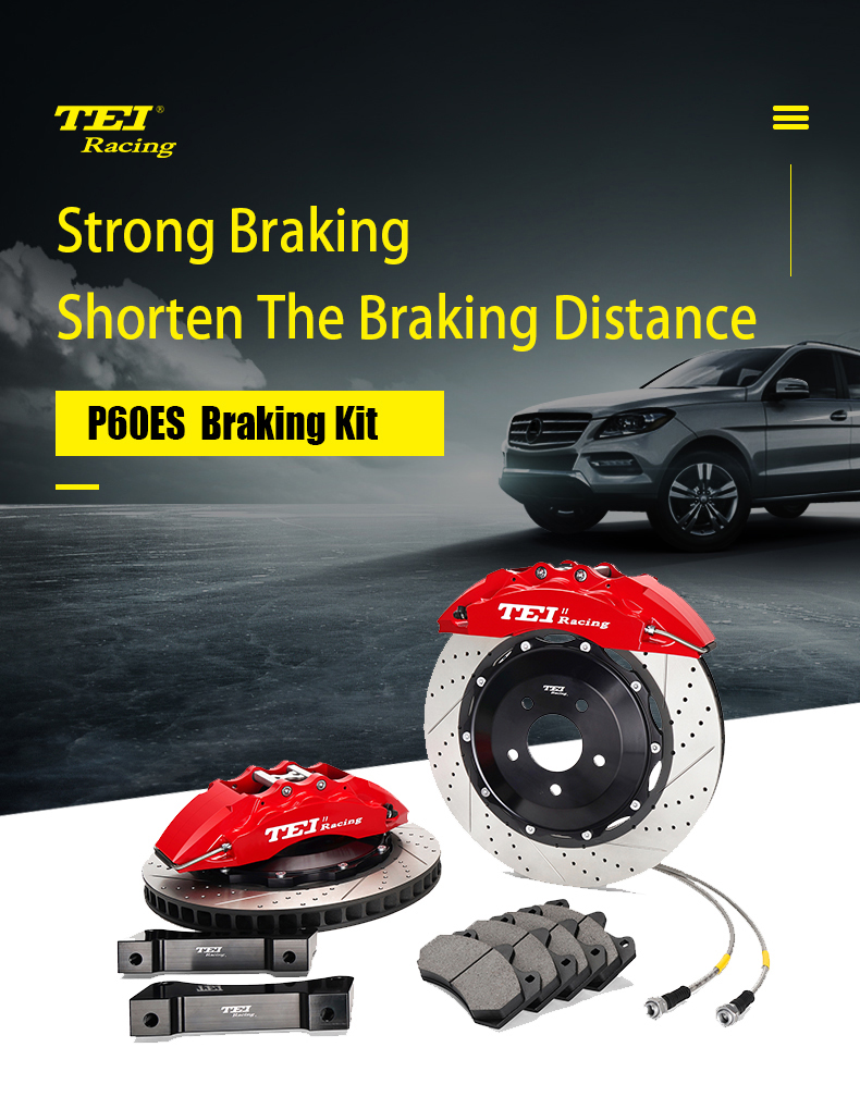 TEI Front P60ES 6 Pot Split Forged Caliper With High Carbon Content Iron Disc Big Brake Kit