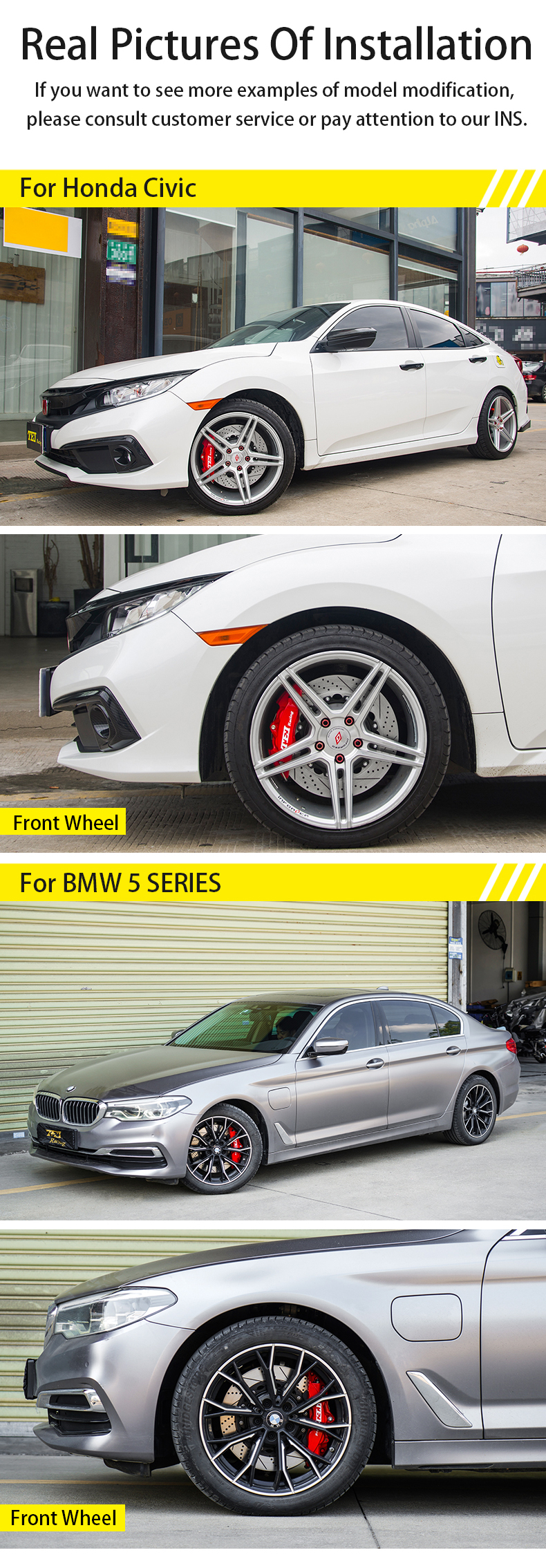 TEI Front P40NS 4 Pot Forged Caliper With High Carbon Content Iron Disc Big Brake Kit